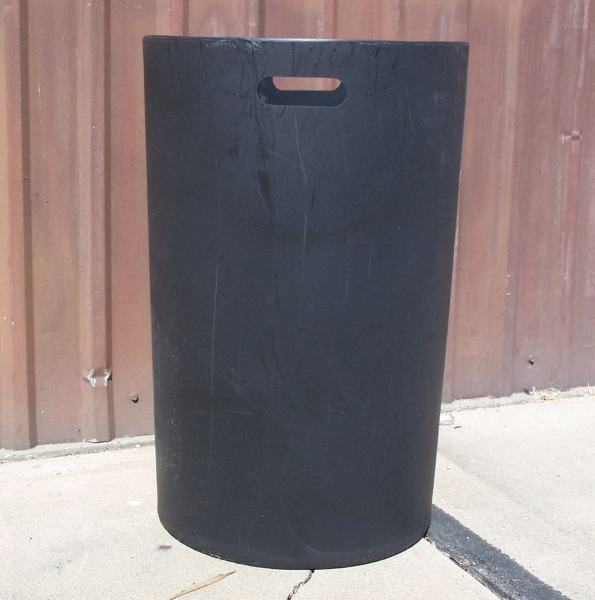 Whiskey Barrel Trash Can with Single Hinged Lid – Aunt Molly's Barrel ...